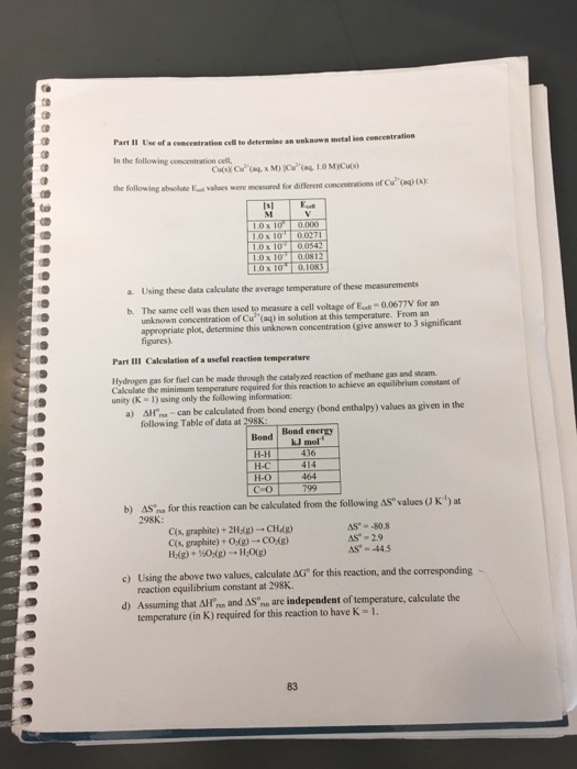 Lab 11: From Kinetics to Thermodynamics A student | Chegg.com