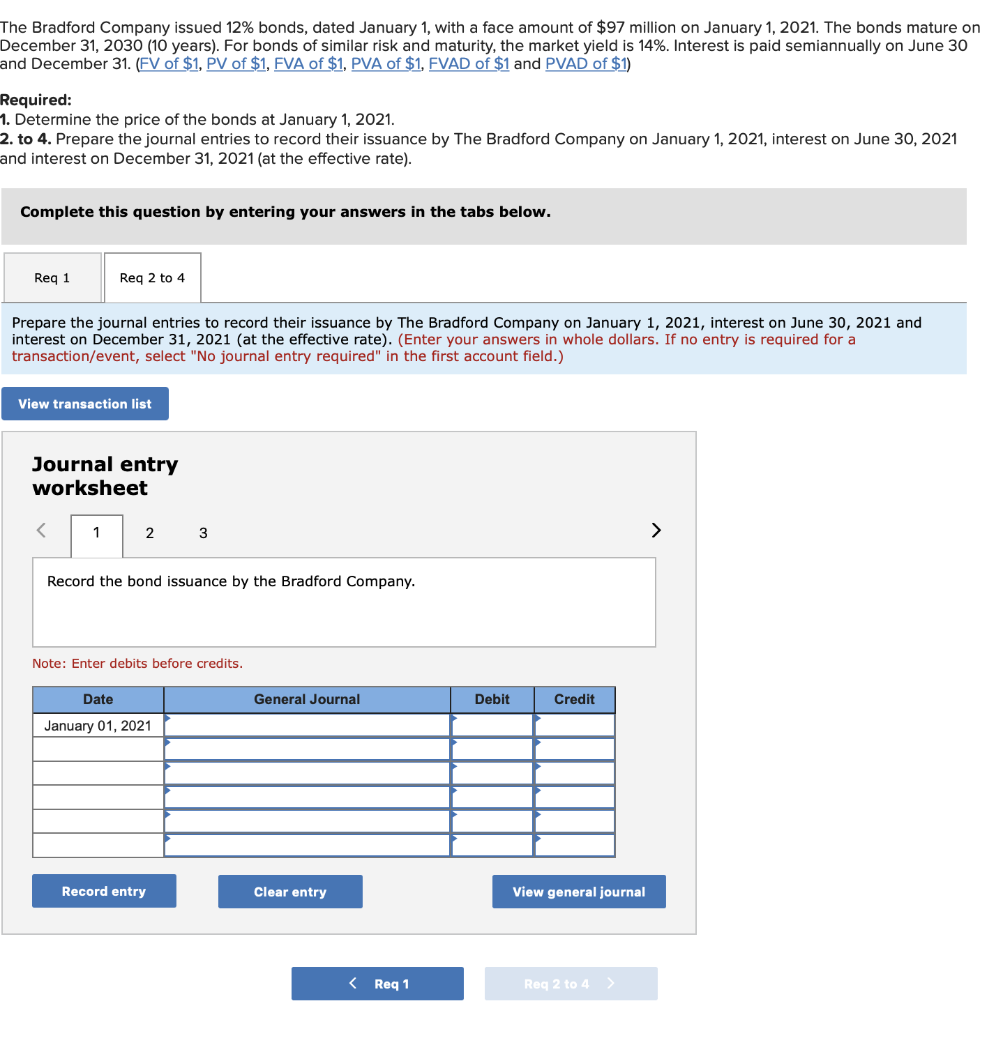 Solved The Bradford Company issued 12% bonds, dated January | Chegg.com