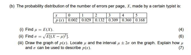 Solved (b) The probability distribution of the number of | Chegg.com