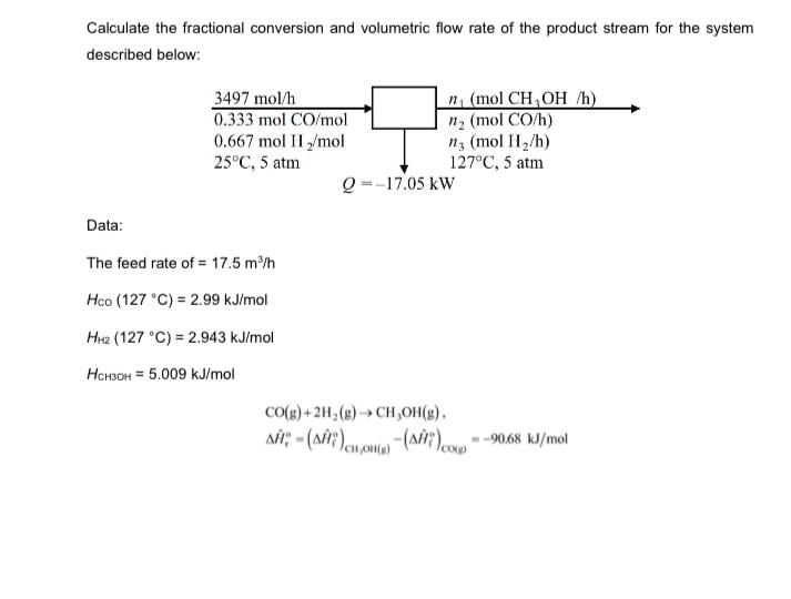 Solved Calculate the fractional conversion and volumetric | Chegg.com