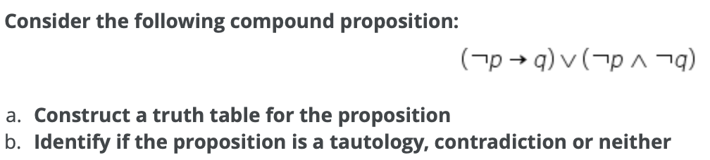 Solved Consider the following compound proposition: (p+q) | Chegg.com