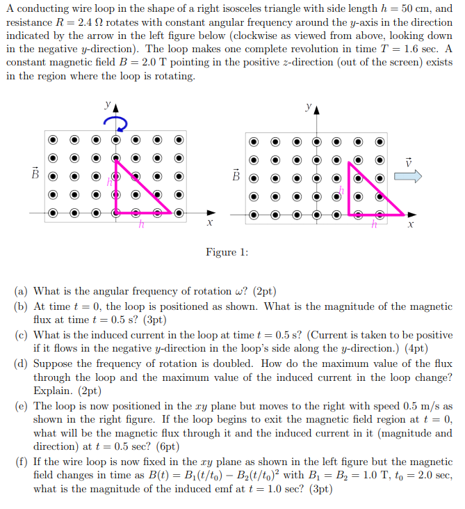 Solved A conducting wire loop in the shape of a right | Chegg.com