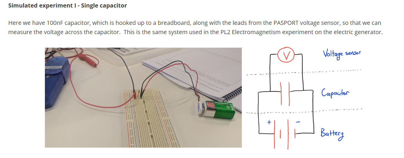 Simulated experiment 1 - Single capacitor Here we | Chegg.com