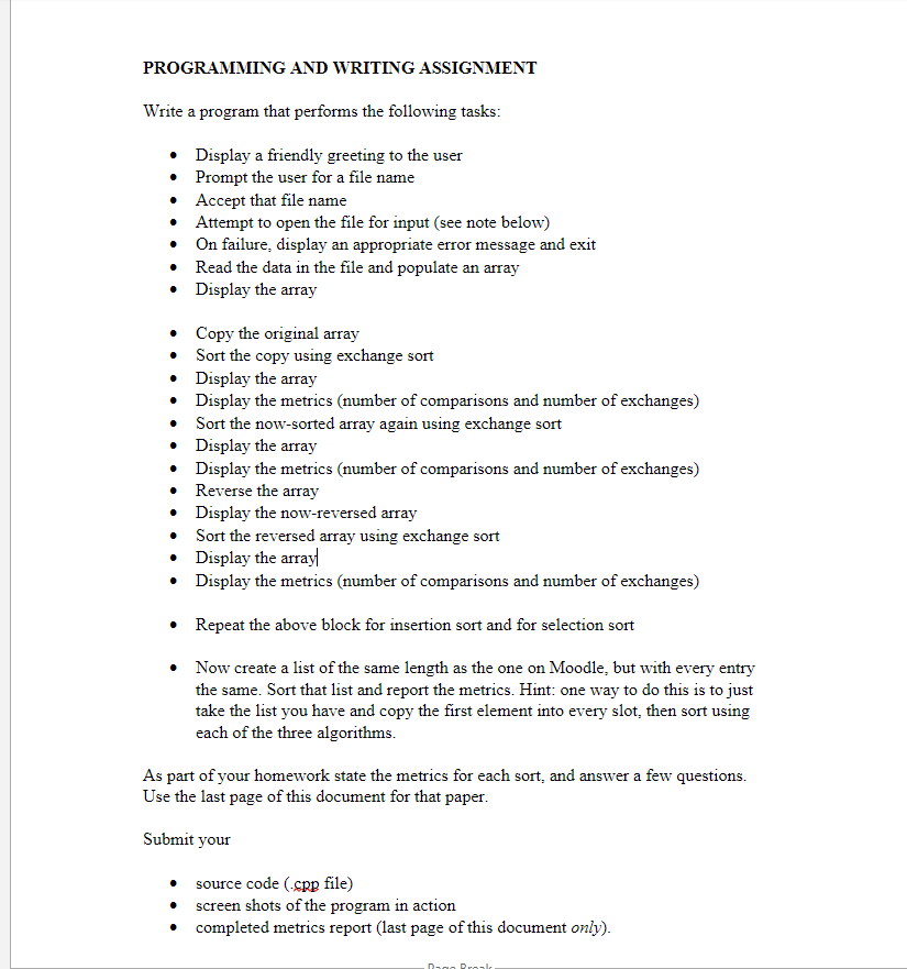 Solved PROGRAMMING AND WRITING ASSIGNMENT Write a program | Chegg.com