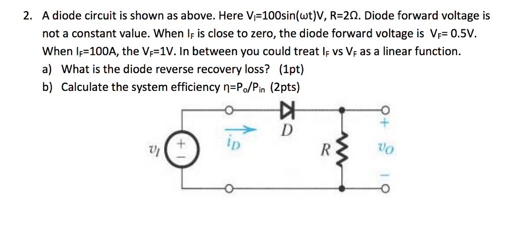 Solved A diode circuit is shown as above. Here | Chegg.com