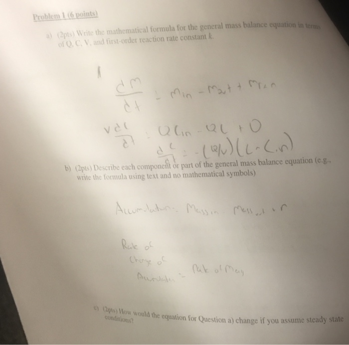 Solved Write the mathematical formula for the general mass | Chegg.com