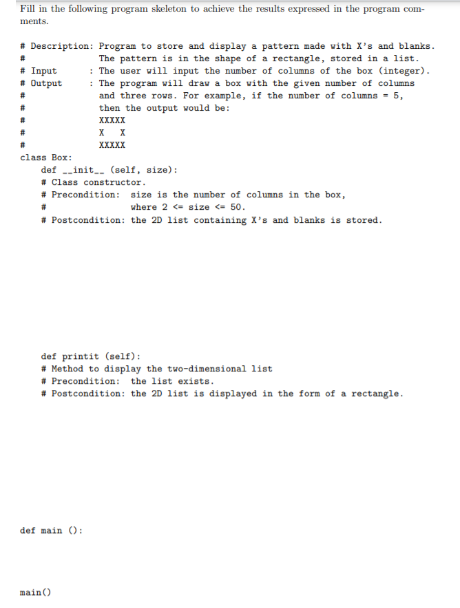 Solved PYTHON [DUE 11/30/2020 6:00 PM EASTERN] Fill in the | Chegg.com