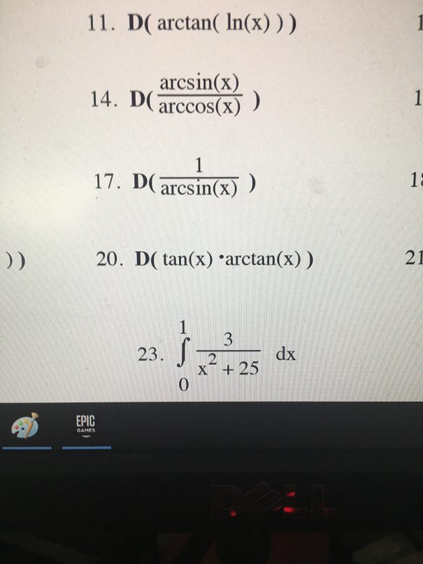Solved 11. D( arctan( In(x))) arcsin(x) ( arccos(x) 14. D ) | Chegg.com