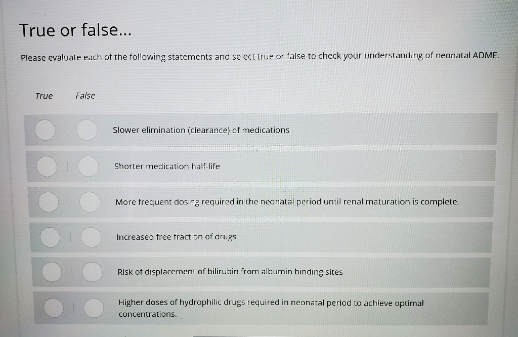 NEONATAL ADME (Absorption, distribution, metabolism, | Chegg.com