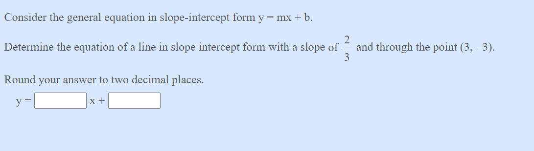 Solved Consider the general equation in slope-intercept form | Chegg.com