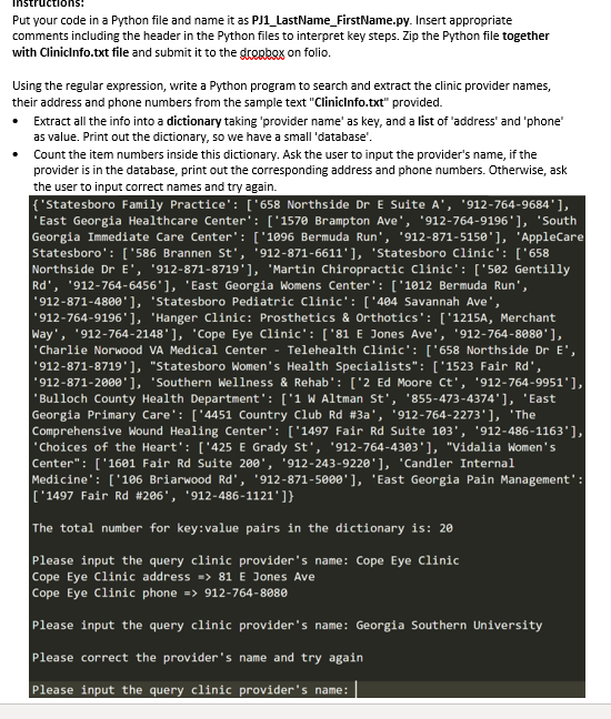 Solved Instruction Put your code in a Python file and name | Chegg.com