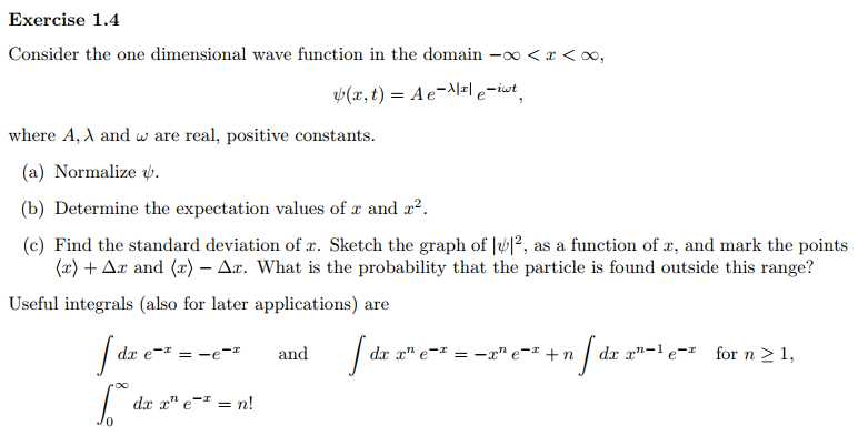Solved Exercise 1.4 Consider the one dimensional wave | Chegg.com