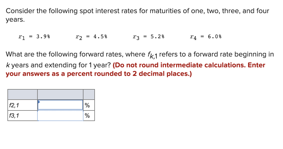 Solved Consider the following spot interest rates for | Chegg.com