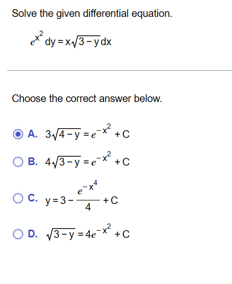 Solved Solve the given differential | Chegg.com