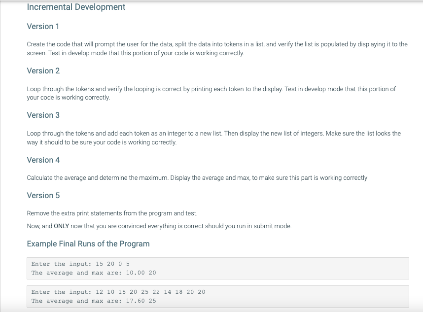 Solved Create a program that can manipulate data in a list. | Chegg.com