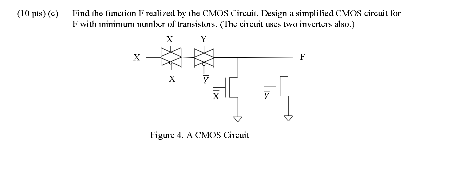 Solved Find the function F realized by the CMOS Circuit. | Chegg.com
