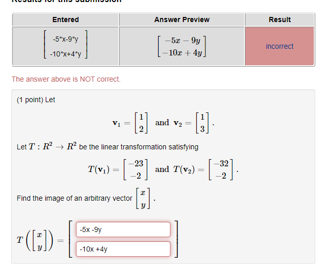 Solved The answer above is NOT correct. (1 point) Let | Chegg.com