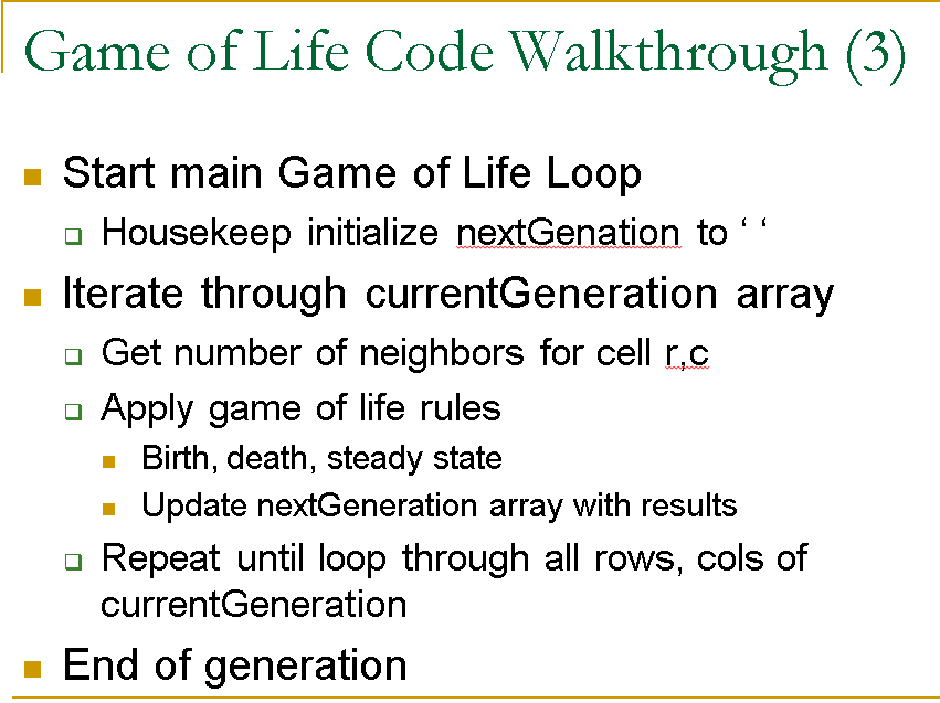 Java Programming: Game of Life Create a program that | Chegg.com