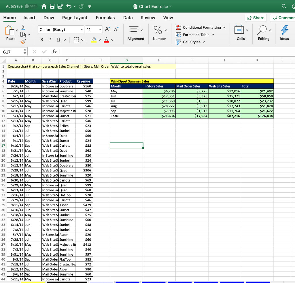Solved AutoSave OFF AES Chart Exercise a ☺ v Home Insert | Chegg.com