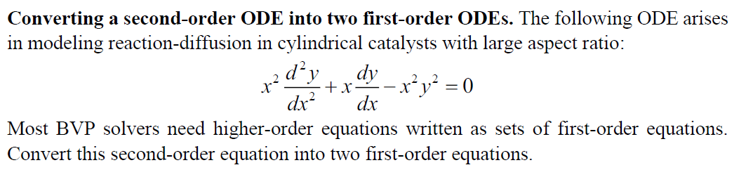 Solved dạy Converting a second-order ODE into two | Chegg.com
