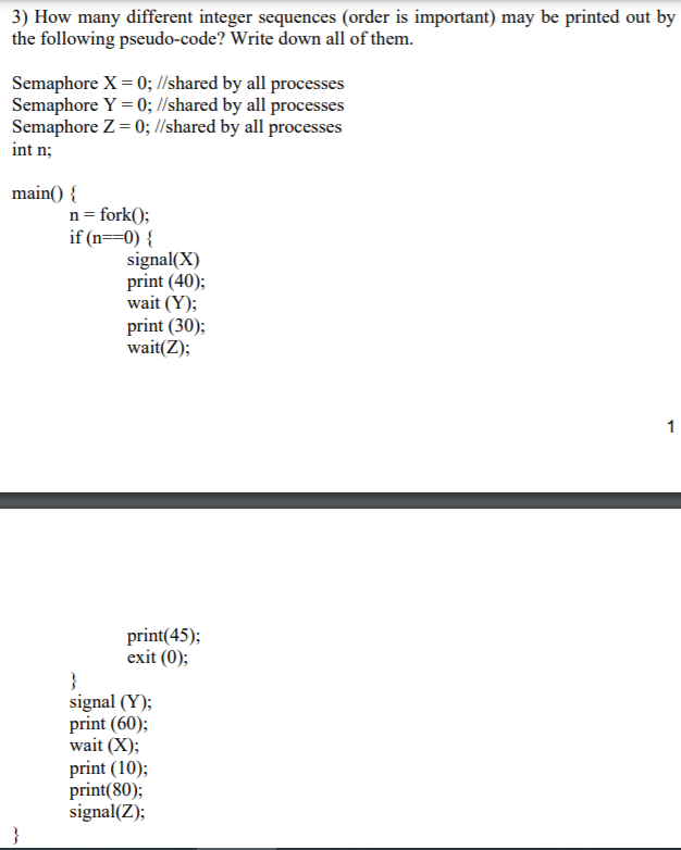 Solved 3) How many different integer sequences (order is | Chegg.com