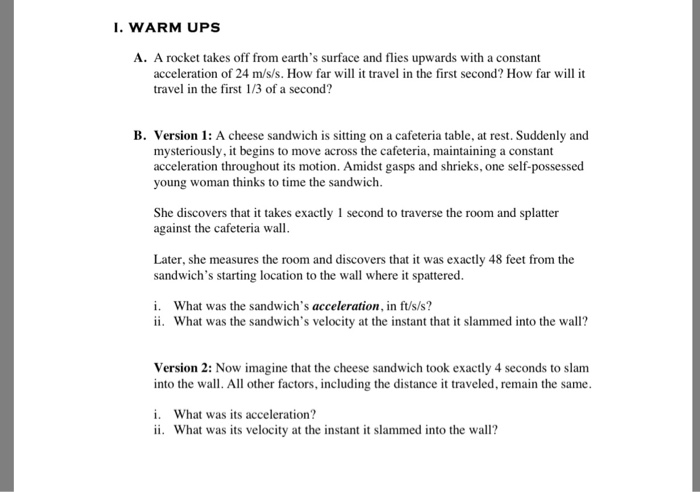 Solved I. WARM UPS A. A rocket takes off from earth's | Chegg.com