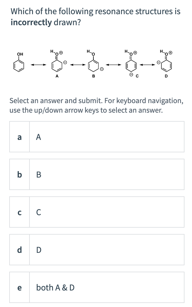 Solved Which of the following resonance structures is | Chegg.com