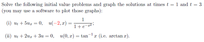 Solved Solve the following initial value problems and graph | Chegg.com