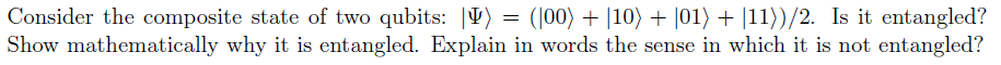 Solved = Consider the composite state of two qubits: V) | Chegg.com