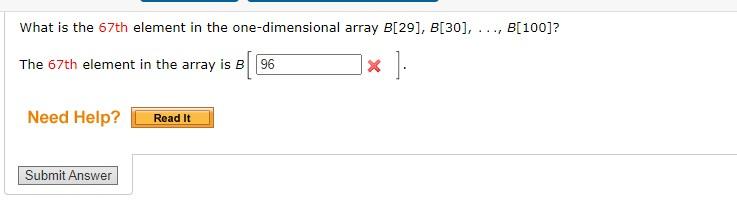 Solved What is the 67 th element in the one-dimensional | Chegg.com
