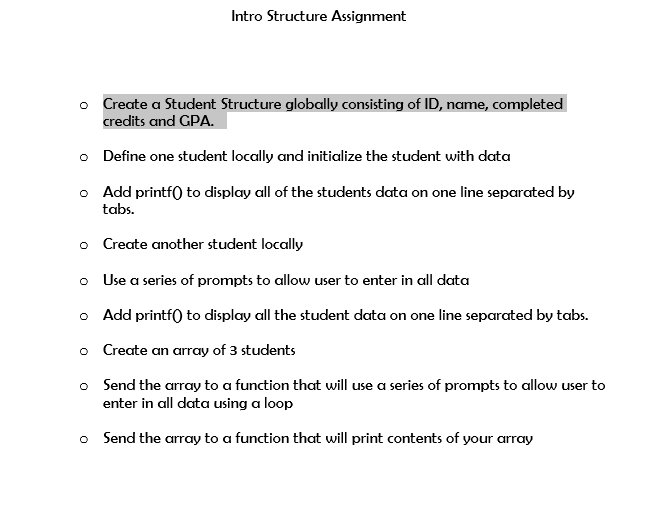 Solved Structure assignment. Use the following directions | Chegg.com