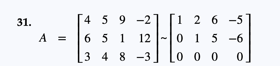 Solved Exercises 31-34 display a matrix A and an echelon | Chegg.com