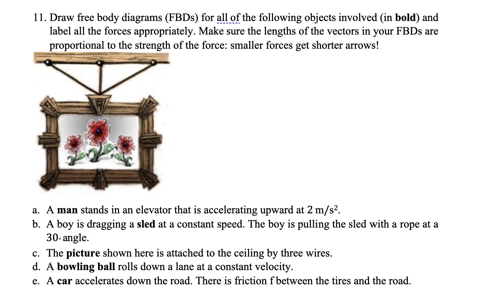 Solved Draw free body diagrams (FBDs) ﻿for all of the | Chegg.com