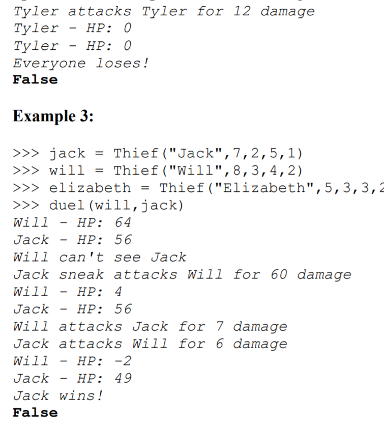Solved You are designing a text-based Role Playing game | Chegg.com