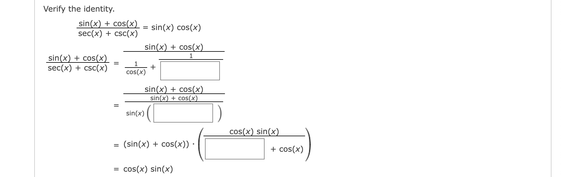Solved Verify the identity. | Chegg.com