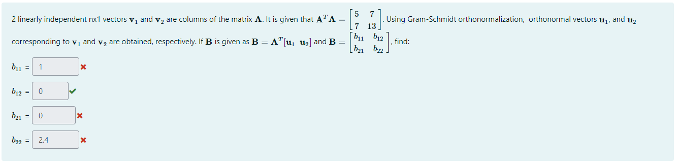 Solved 2 linearly independent nx1 vectors v1 and v2 are | Chegg.com