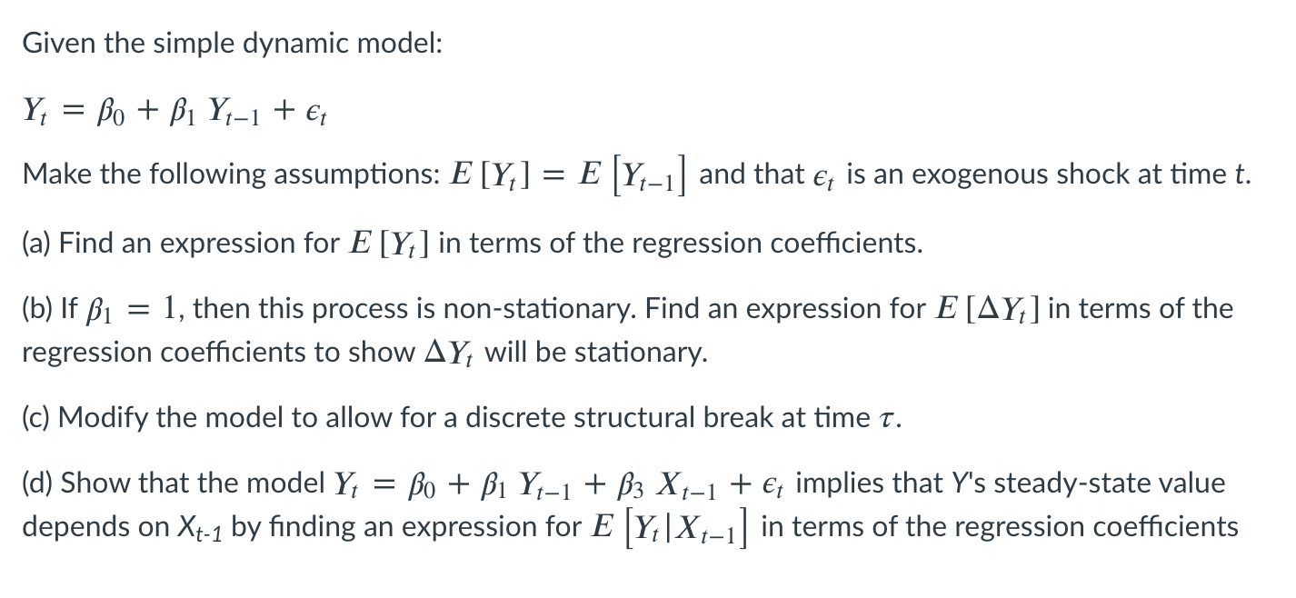 Given the simple dynamic | Chegg.com