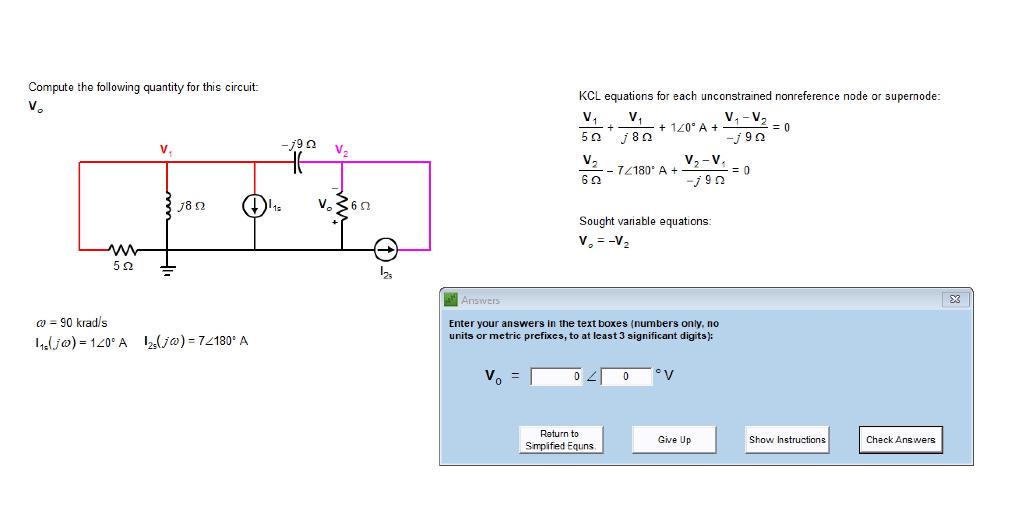 Solved Compute the following quantity for this circuit: KCL | Chegg.com