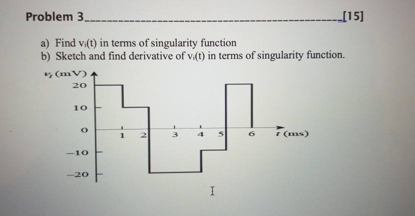 Solved Problem 3___ ------[15] a) Find vi(t) in terms of | Chegg.com