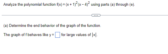 Solved Analyze the polynomial function f(x)=(x+1)2(x−4)2 | Chegg.com