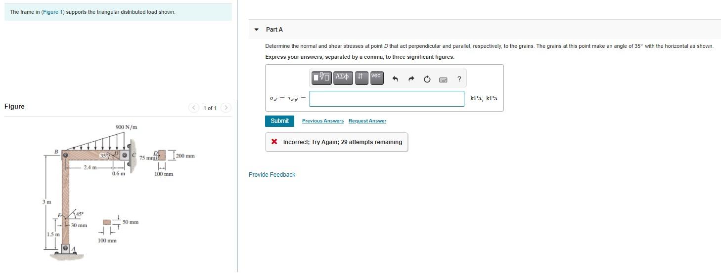 Solved The frame in (Figure 1) supports the triangular | Chegg.com