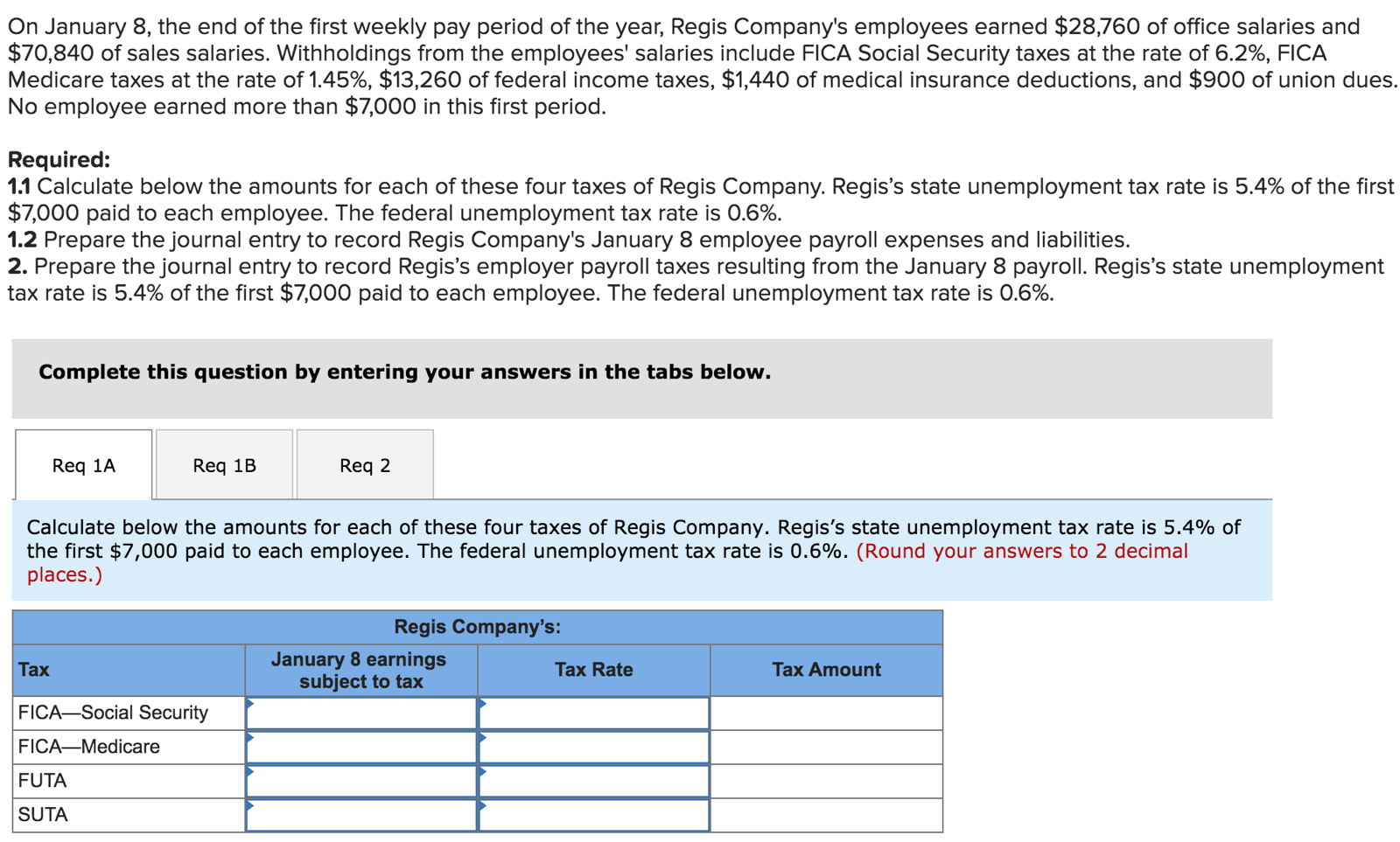Solved On January 8, the end of the first weekly pay period | Chegg.com