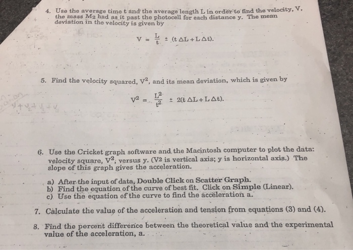 Velocity Squared and Mean Deviation Versus Distance | Chegg.com