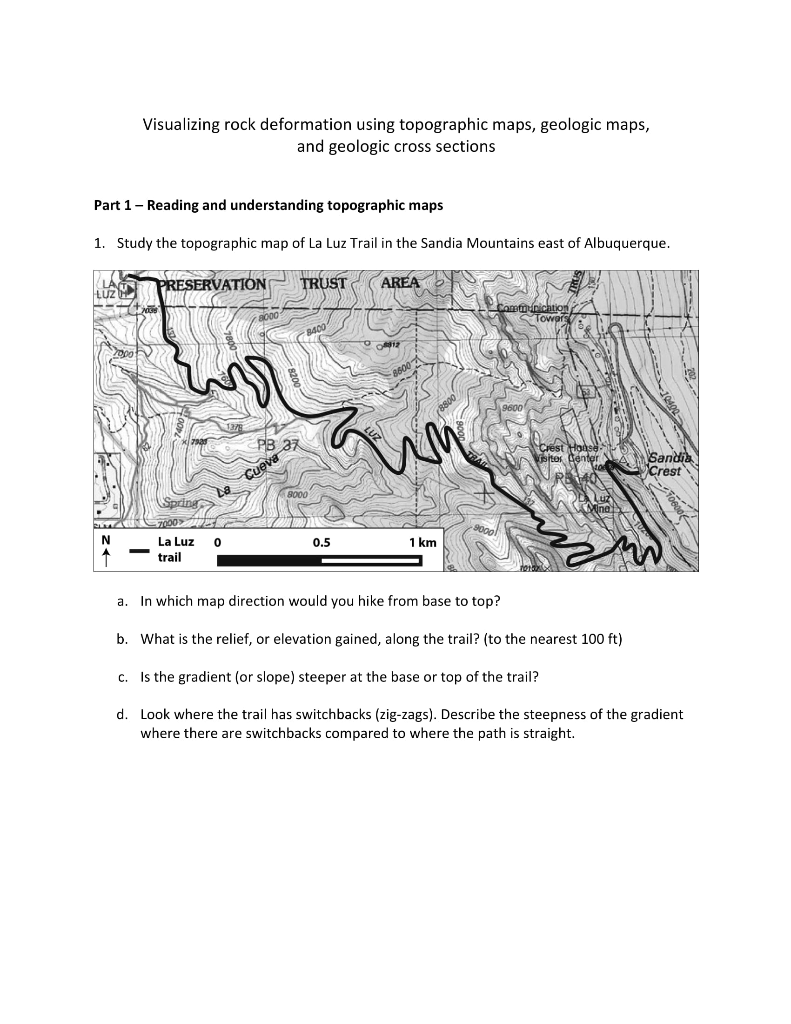 Solved Visualizing rock deformation using topographic maps, | Chegg.com