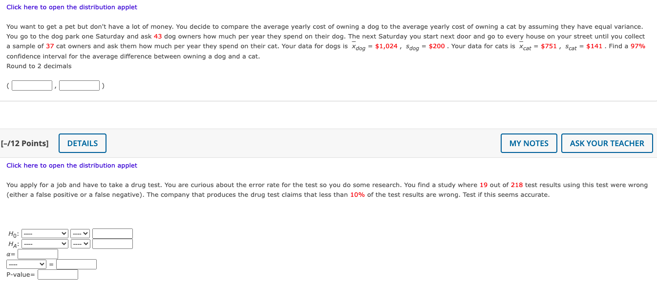 Solved Click here to open the distribution applet You want | Chegg.com