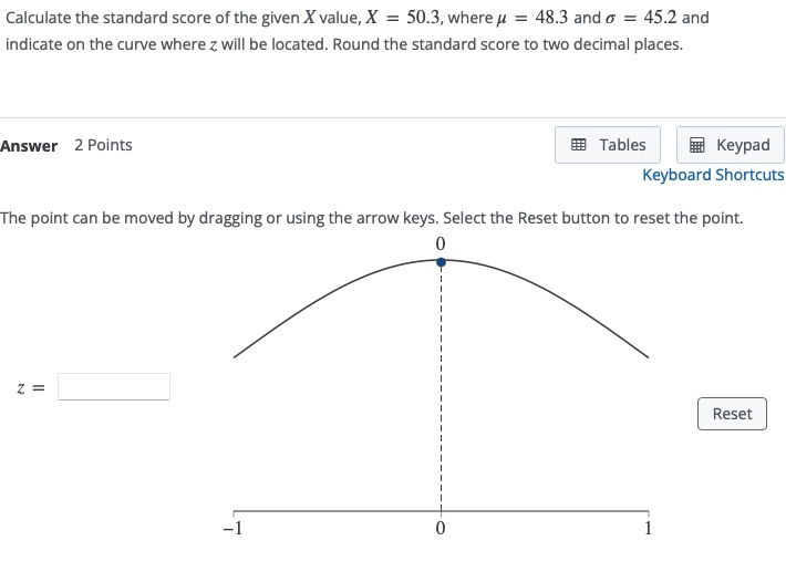 Solved Calculate the standard score of the given X value, | Chegg.com