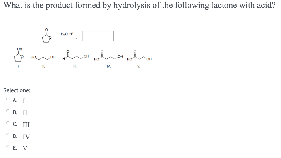 Solved What is the product formed by hydrolysis of the | Chegg.com
