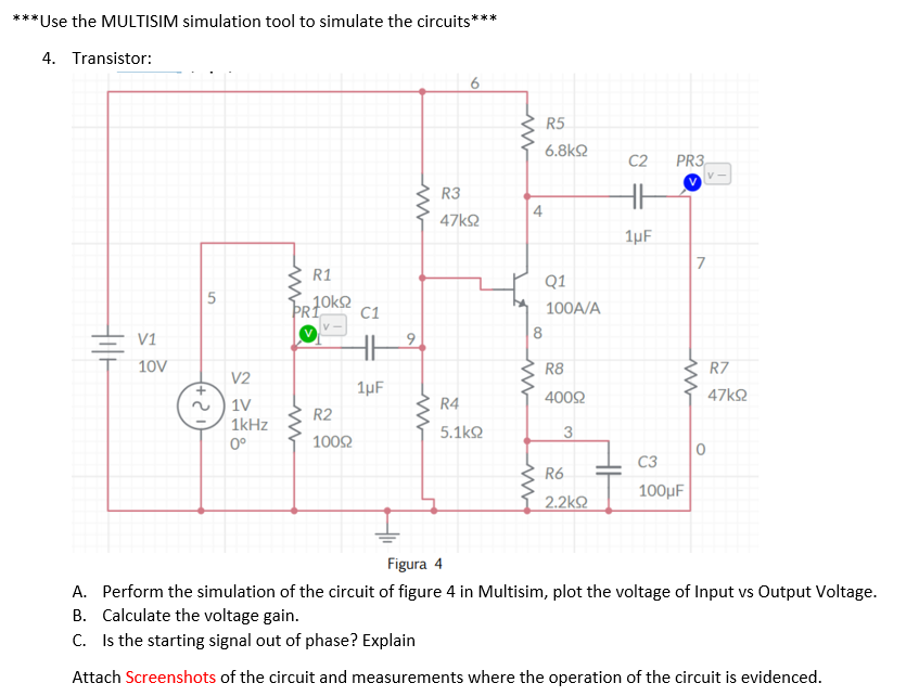 Solved *** **Use the MULTISIM simulation tool to simulate | Chegg.com