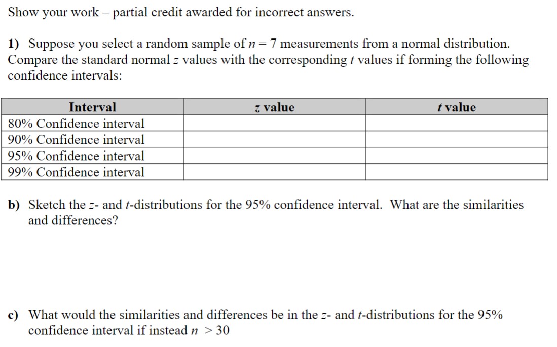 Solved Show your work - partial credit awarded for incorrect | Chegg.com