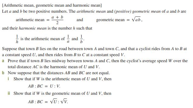 Solved Arithmetic mean, geometric mean and harmonic mean] | Chegg.com